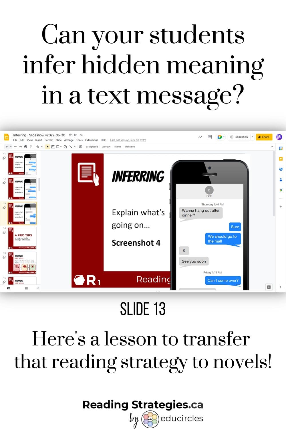 Inferring Reading Strategy: Lesson Plan, Handouts, Worksheets